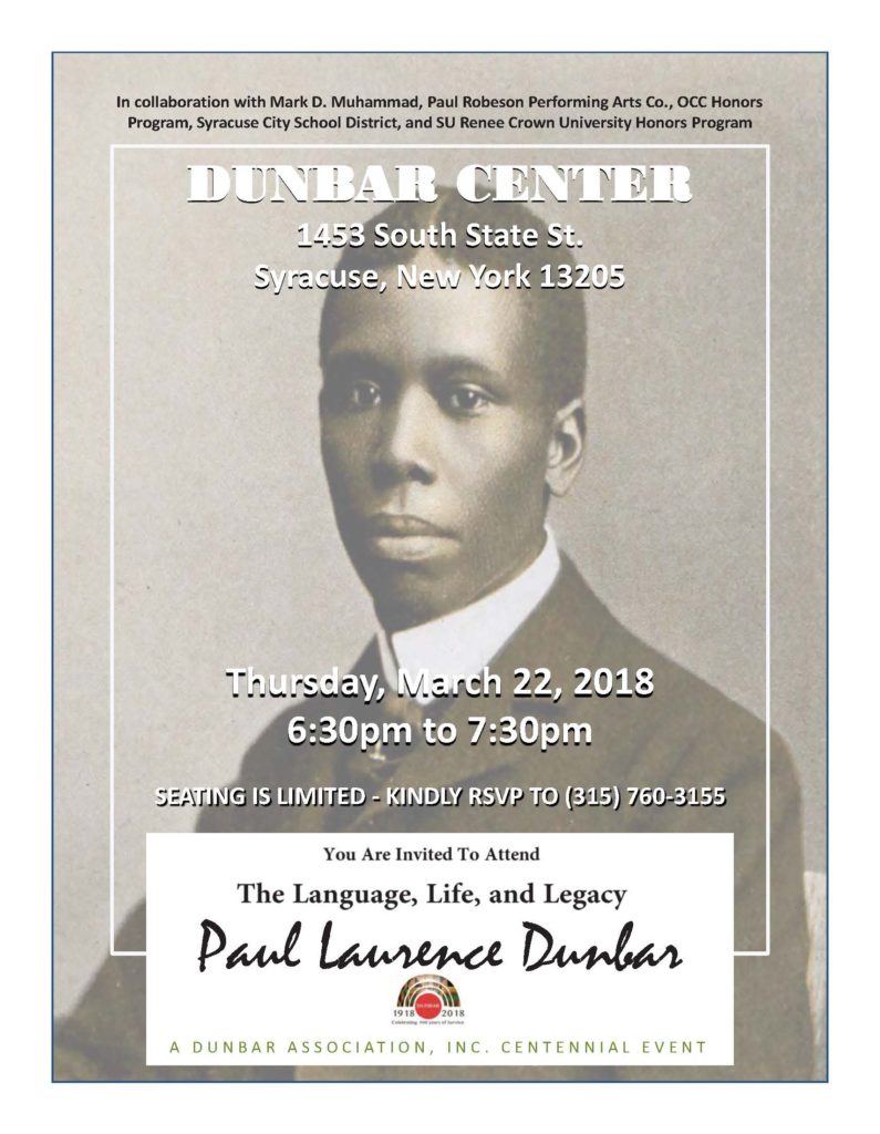 Honors Footnote: Language, Life, and Legacy of Paul Laurence Dunbar ...